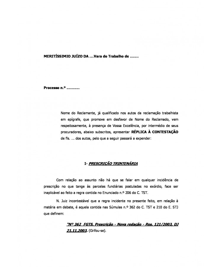 Modelo De Rescisão Indireta De Contrato De Trabalho - Vários Modelos Modelo De Rescisão Indireta De Contrato De Trabalho - Vários Modelos